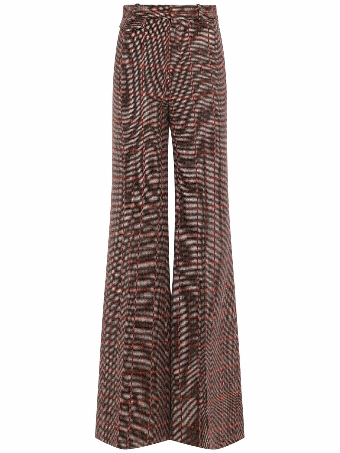 CHLOÉ Check Wool Flared Pants Chloe