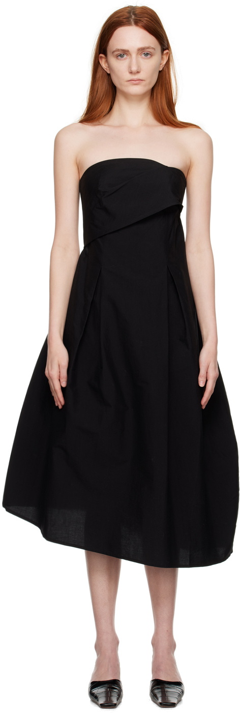 Cordera Black Strapless Midi Dress CORDERA