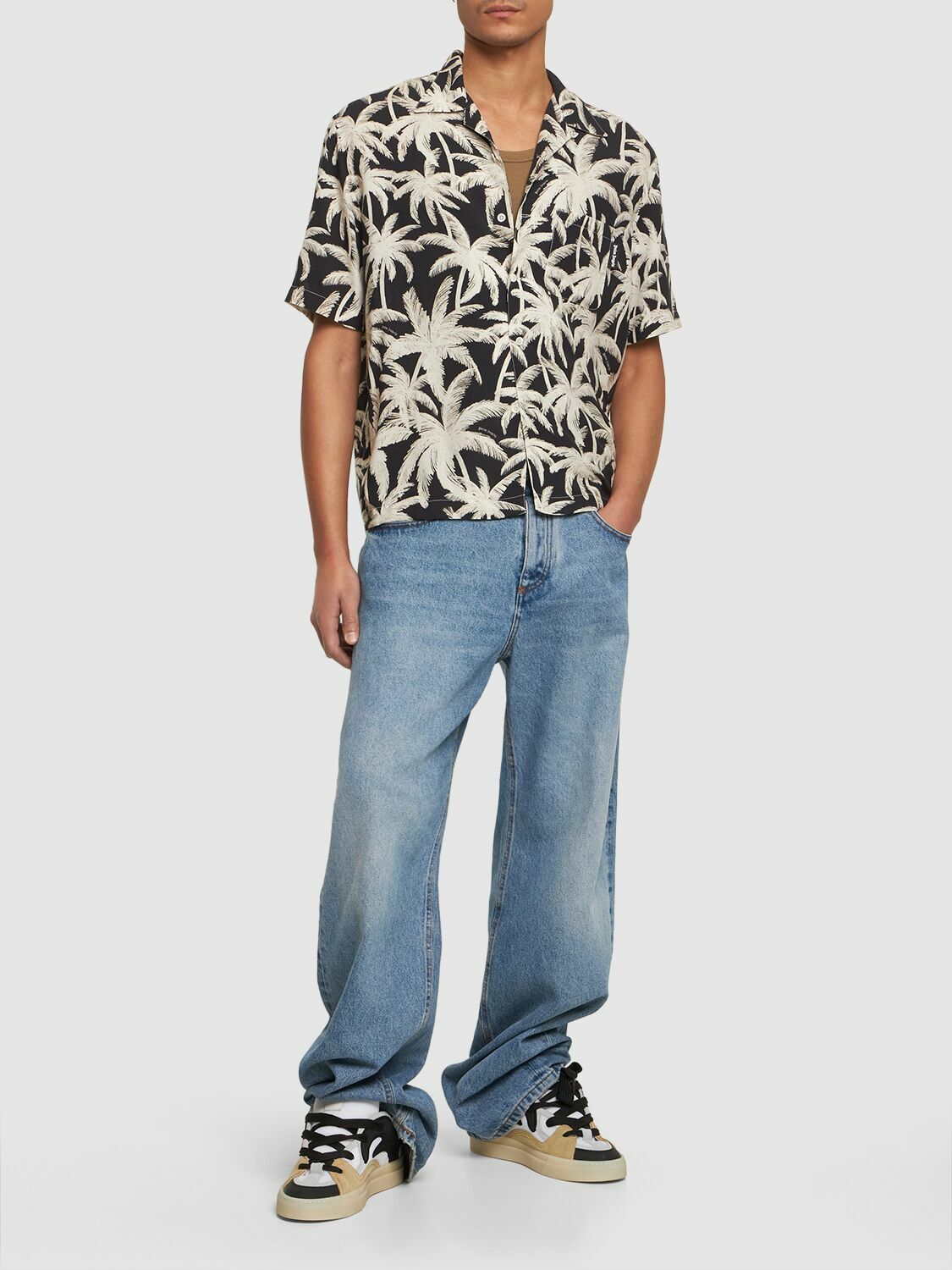 PALM ANGELS - Palm Print Viscose Shirt Palm Angels