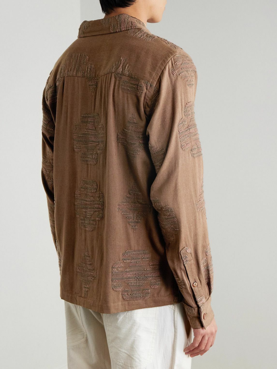 Kardo - Martin Cotton-Jacquard Shirt - Brown Kardo