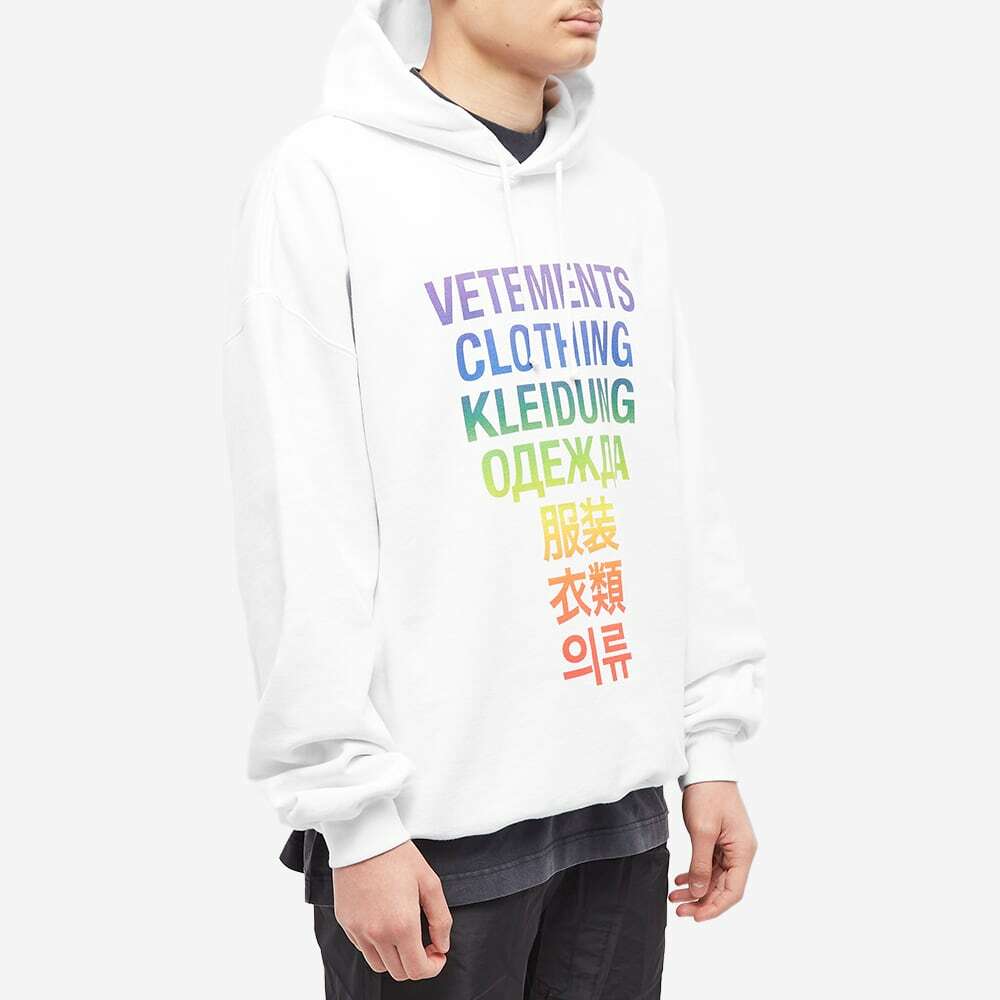 Vetements Men's Translation Popover Hoody in White/Rainbow Vetements