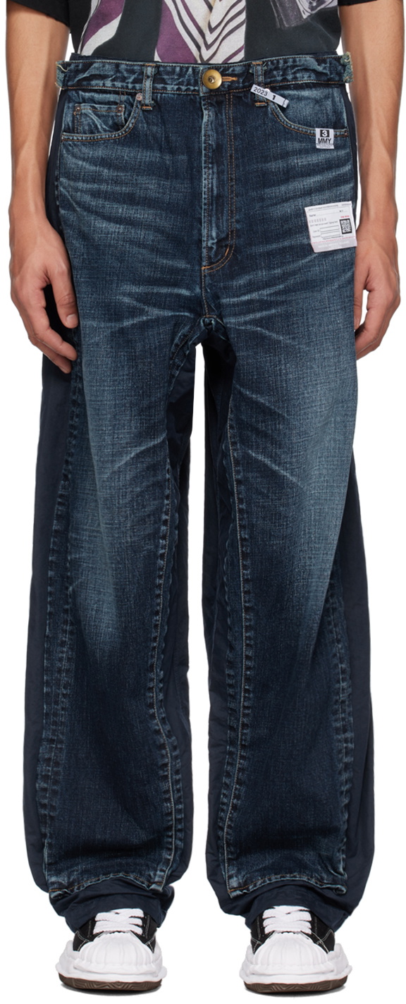 Miharayasuhiro Navy Embedded Jeans Miharayasuhiro