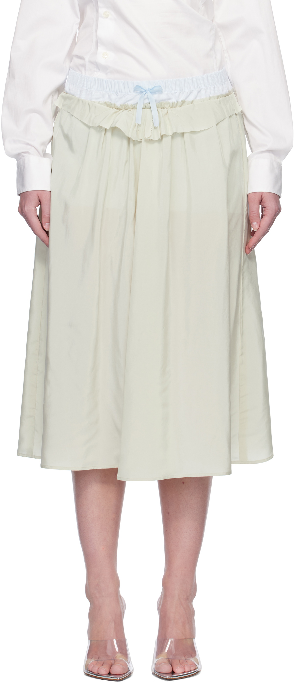 Maison Margiela Beige 'Anonymity Of The Lining' Midi Skirt Maison Margiela