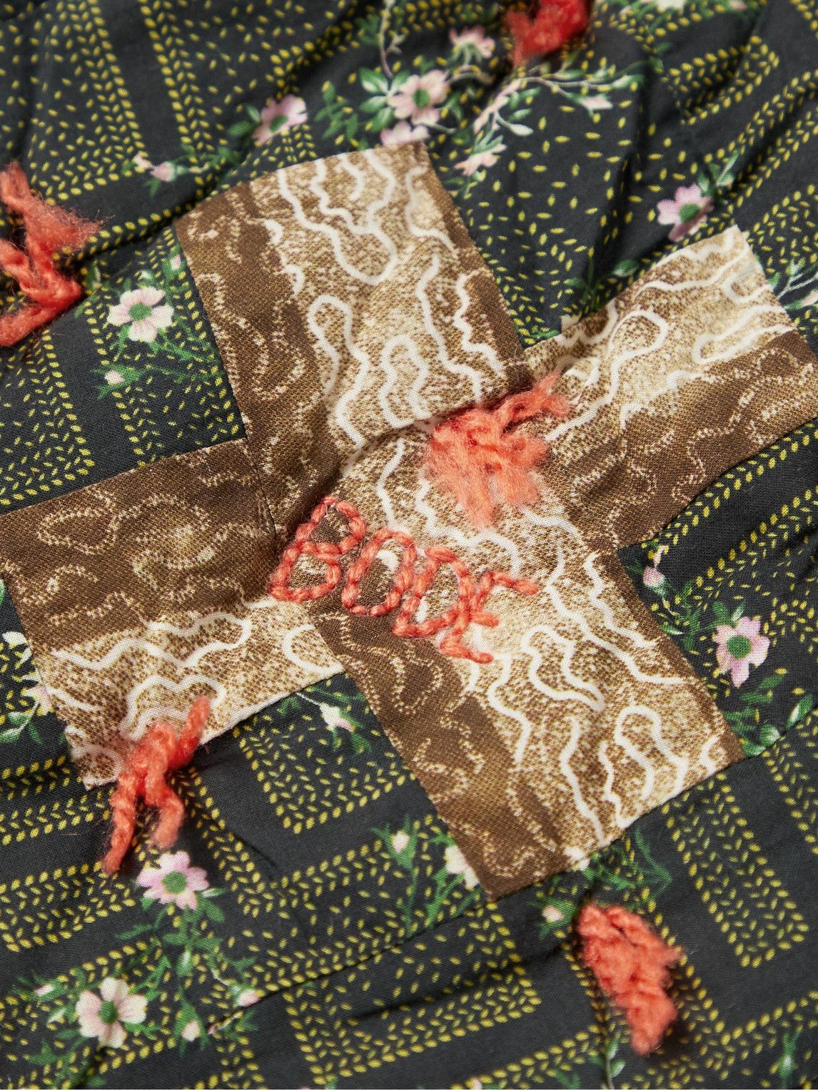 BODE - Patchwork Printed Cotton Jacket - Blue Bode