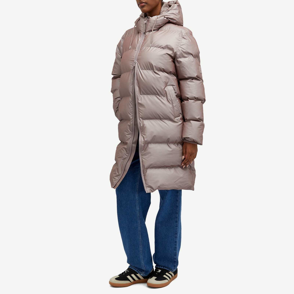Rains Women's Alta Long Puffer Jacket in Muse Rains