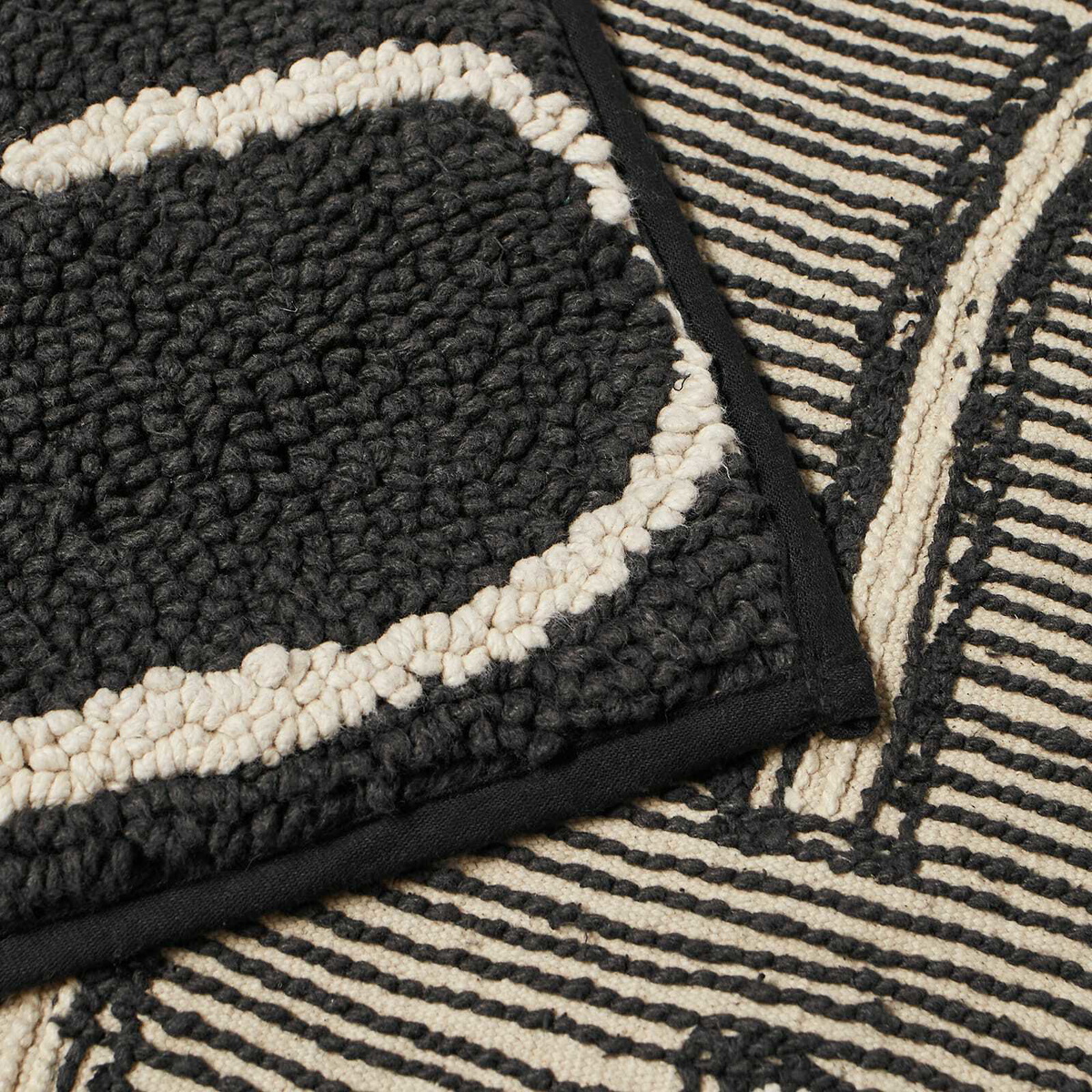 The Conran Shop Abstract Lines Bath Mat in Cream The Conran Shop