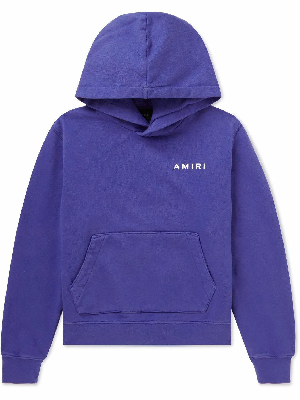 AMIRI KIDS - Logo-Print Cotton-Jersey Hoodie - Blue Amiri