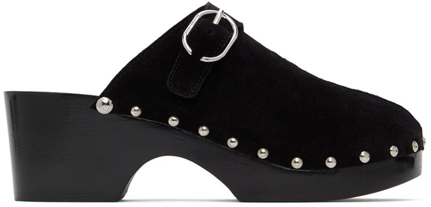 Rabanne Black Suede Clogs Paco Rabanne