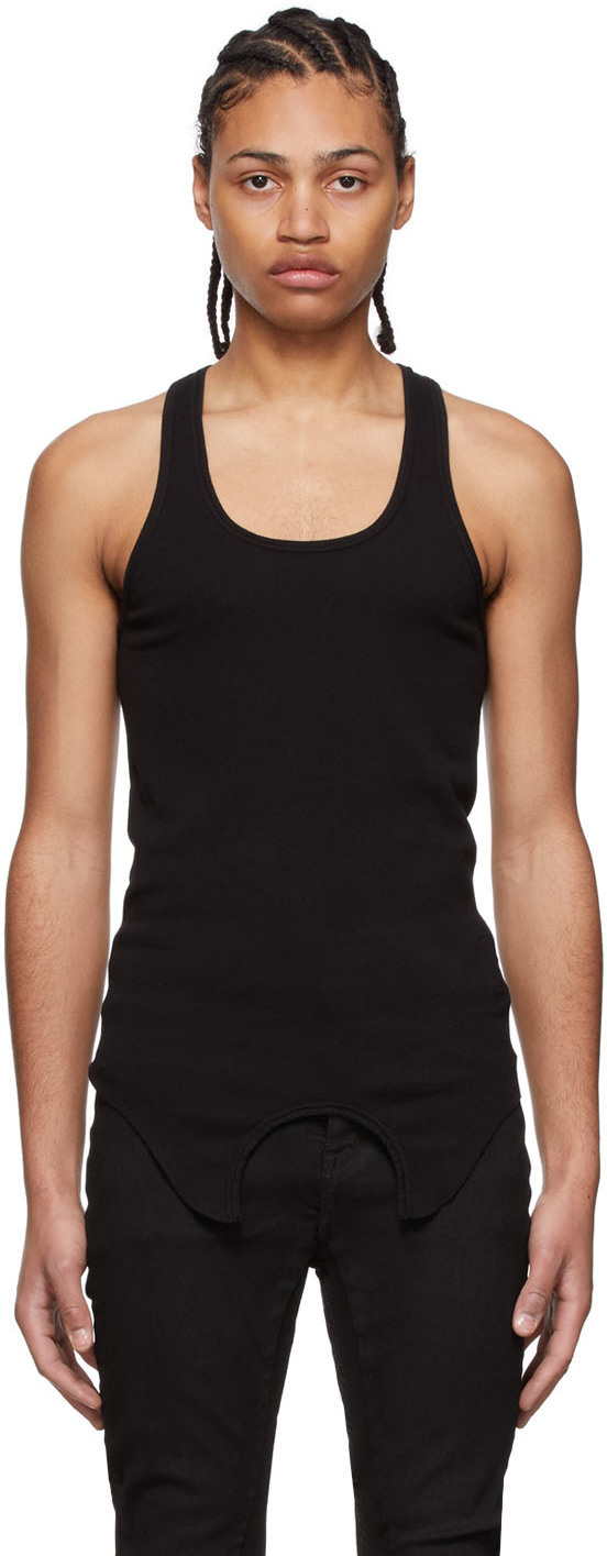 Rick Owens Drkshdw Black Cotton Tank Top Rick Owens Drkshdw