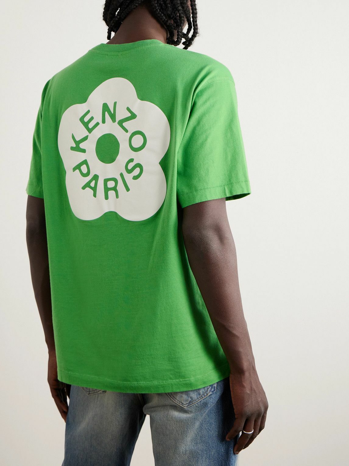 KENZO - Boke Flower 2.0 Logo-Print Cotton-Jersey T-Shirt - Green Kenzo