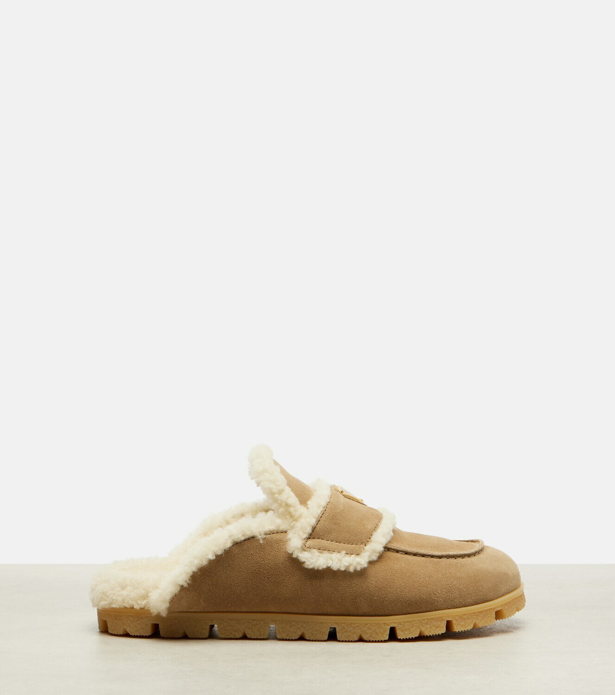 Prada Shearling-lined suede mules Prada