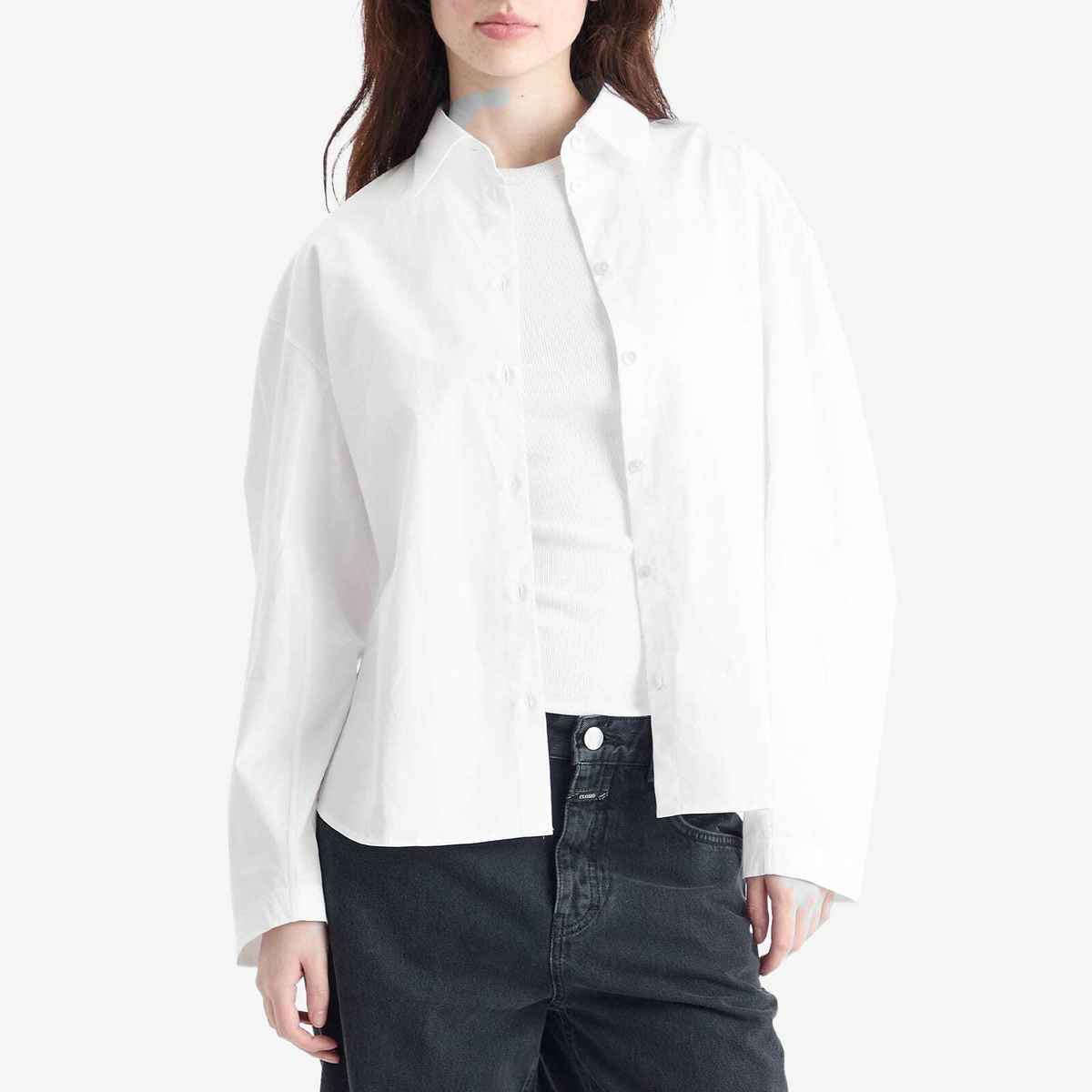Closed Women's Pleated Sleeve Shirt in White Closed