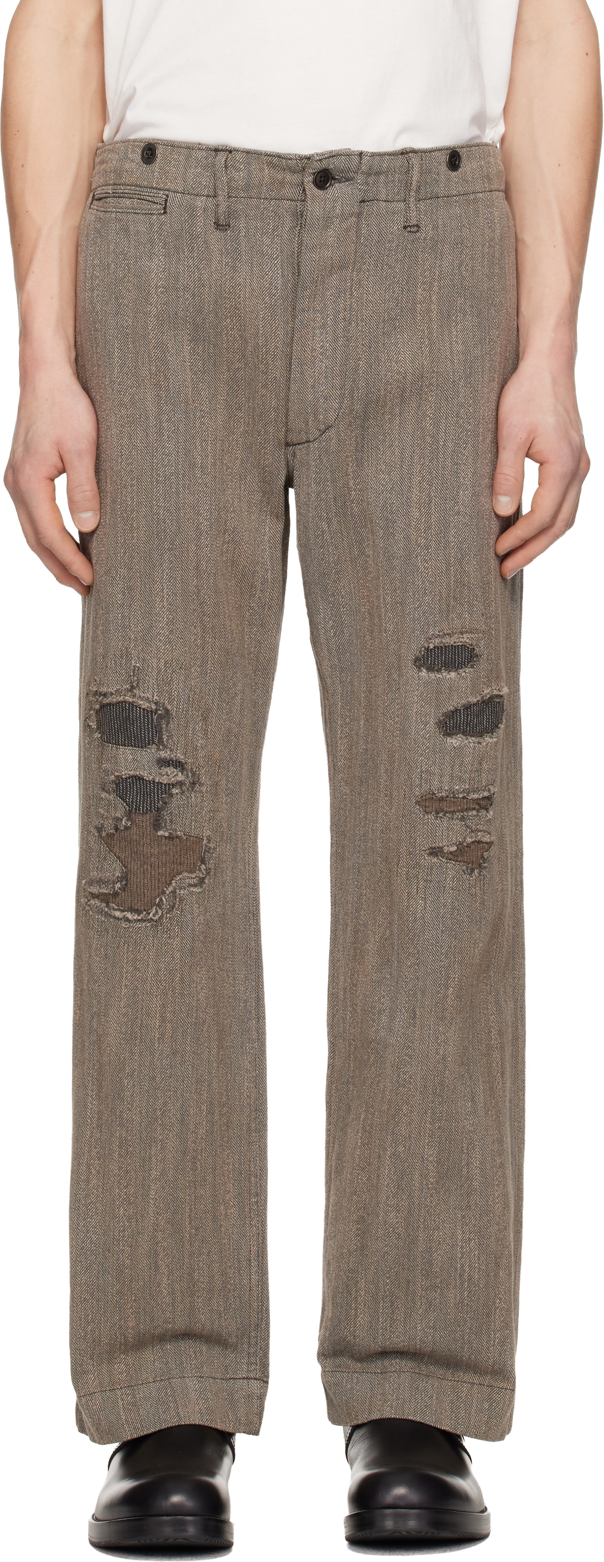 RRL Gray Samson Flat Front Jeans RRL