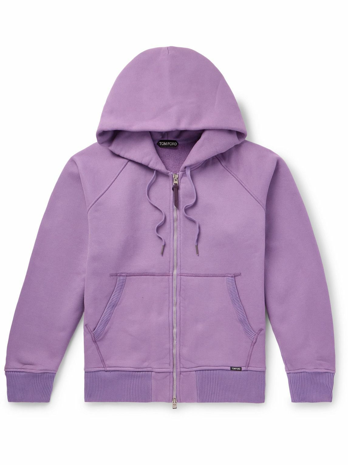 TOM FORD - Cotton-Jersey Zip-Up Hoodie - Purple TOM FORD