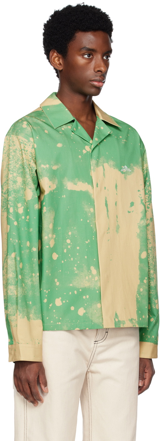 OAMC Green & Tan Paint Splatter Shirt OAMC