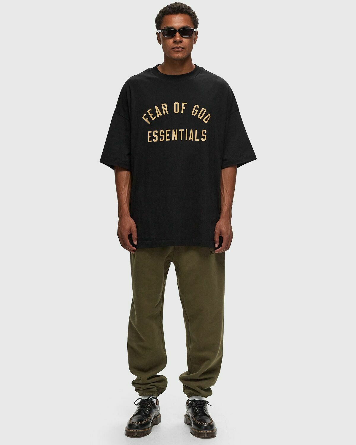 Fear Of God Essentials Jersey Crewneck Tee Black Shortsleeves Fear Of ...