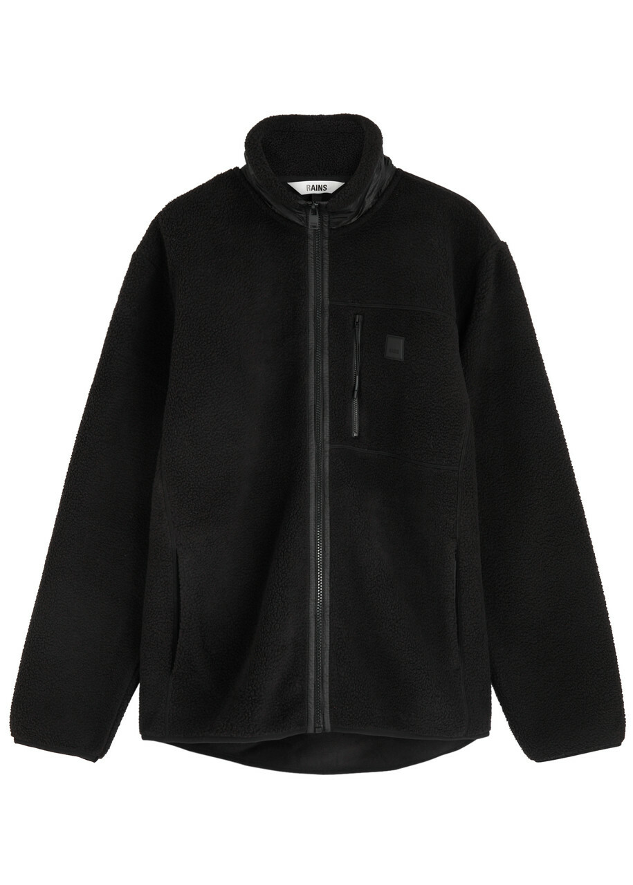 Rains Yermo Panelled Fleece Jacket Black Rains