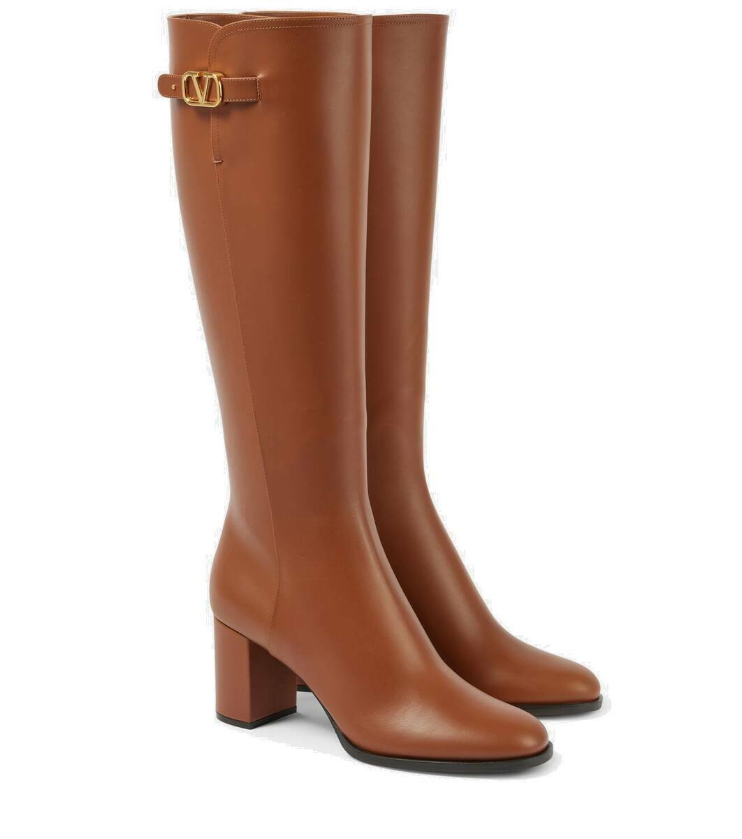 Valentino Garavani Vlogo Signature leather knee-high boots Valentino ...