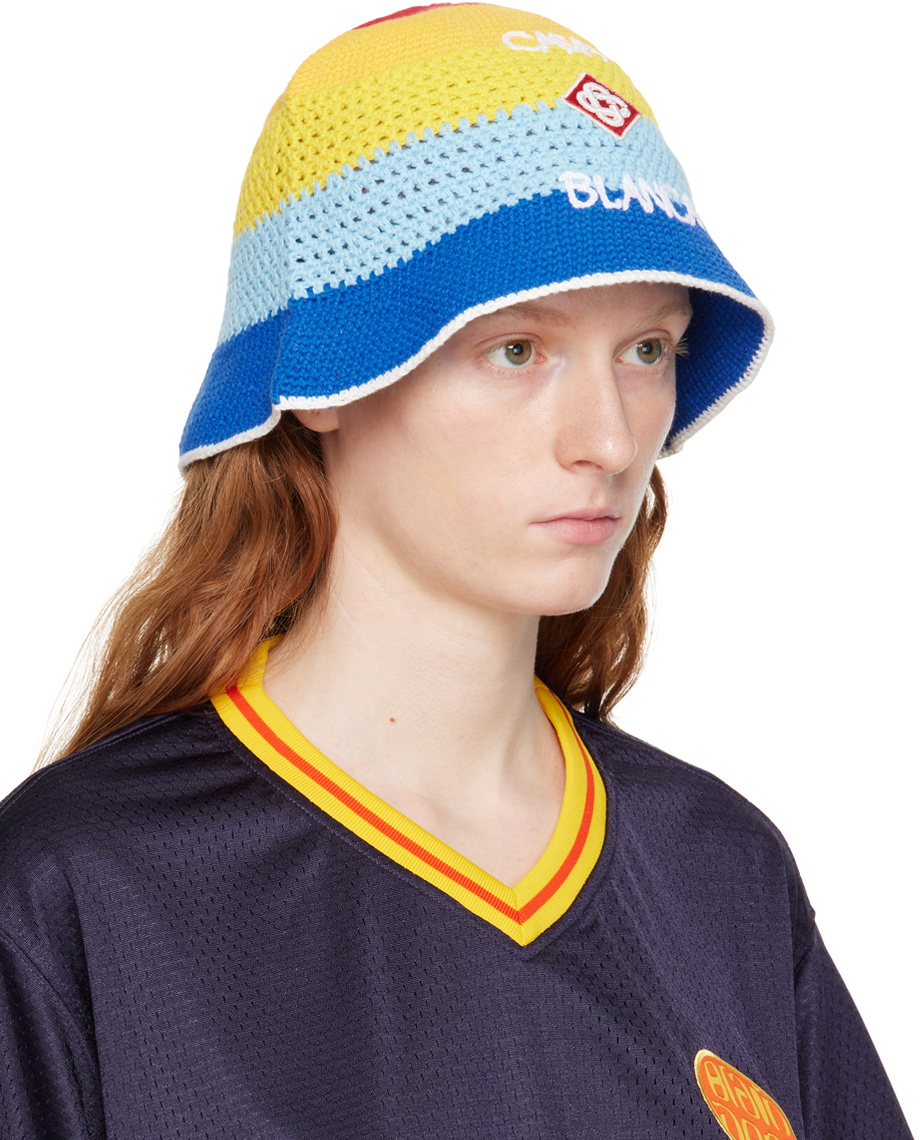 Casablanca Multicolor Rainbow Striped Bucket Hat Casablanca
