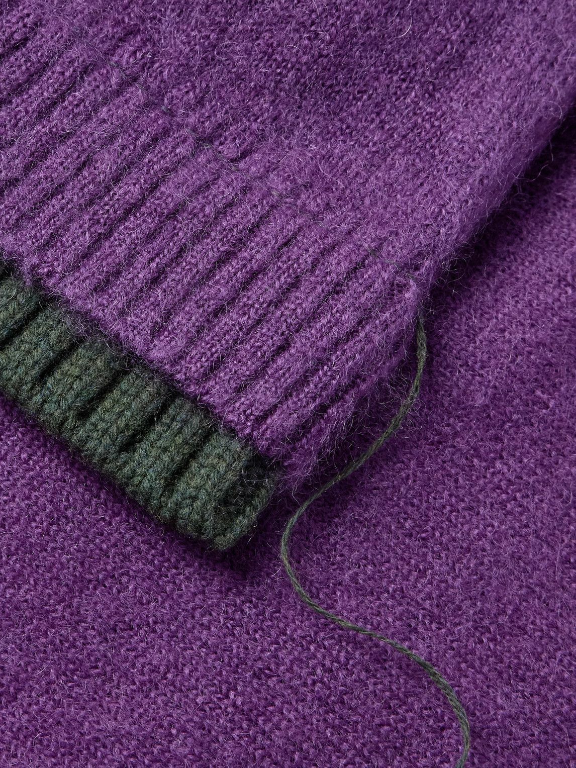 Sacai - Two-Tone Mohair-Blend Sweater - Purple Sacai