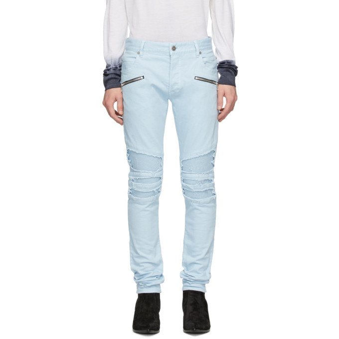 Balmain Blue Ribbed Jeans Balmain