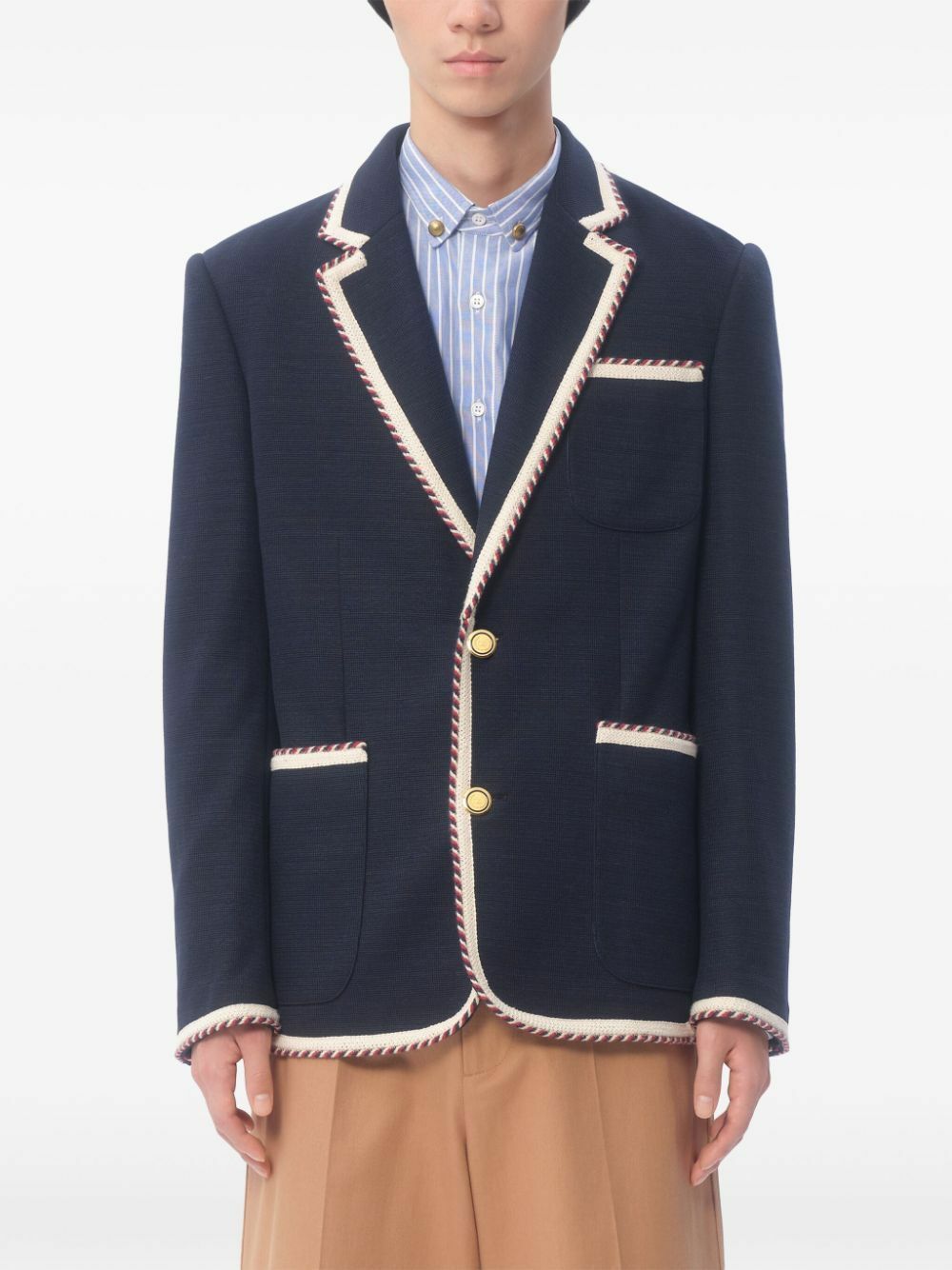 Valentino Garavani Contrast Trim Blazer Valentino Garavani