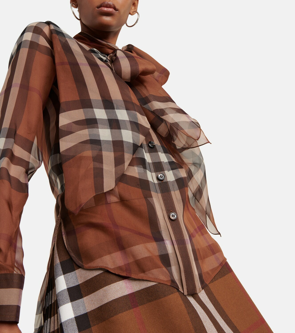 Burberry - Checked silk blouse Burberry