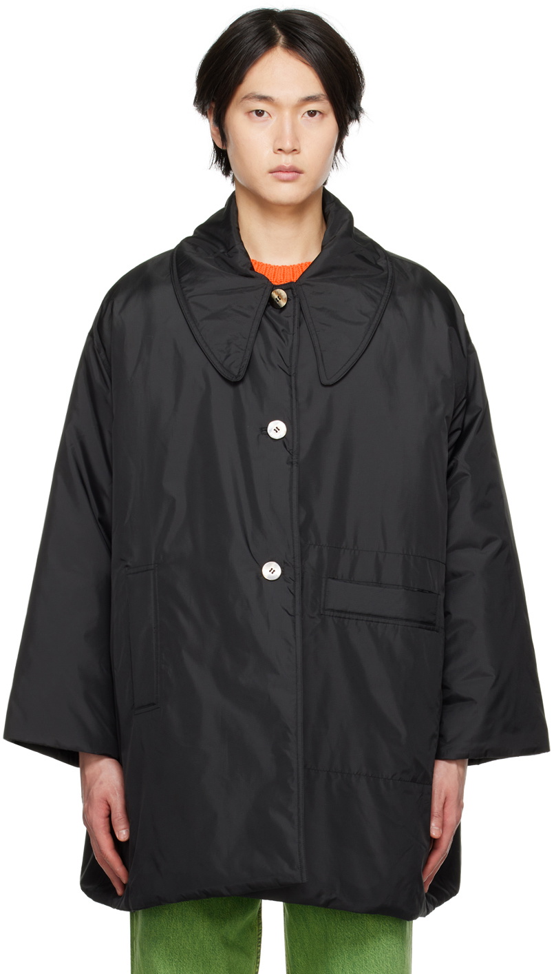 GANNI Black Reversible Coat GANNI