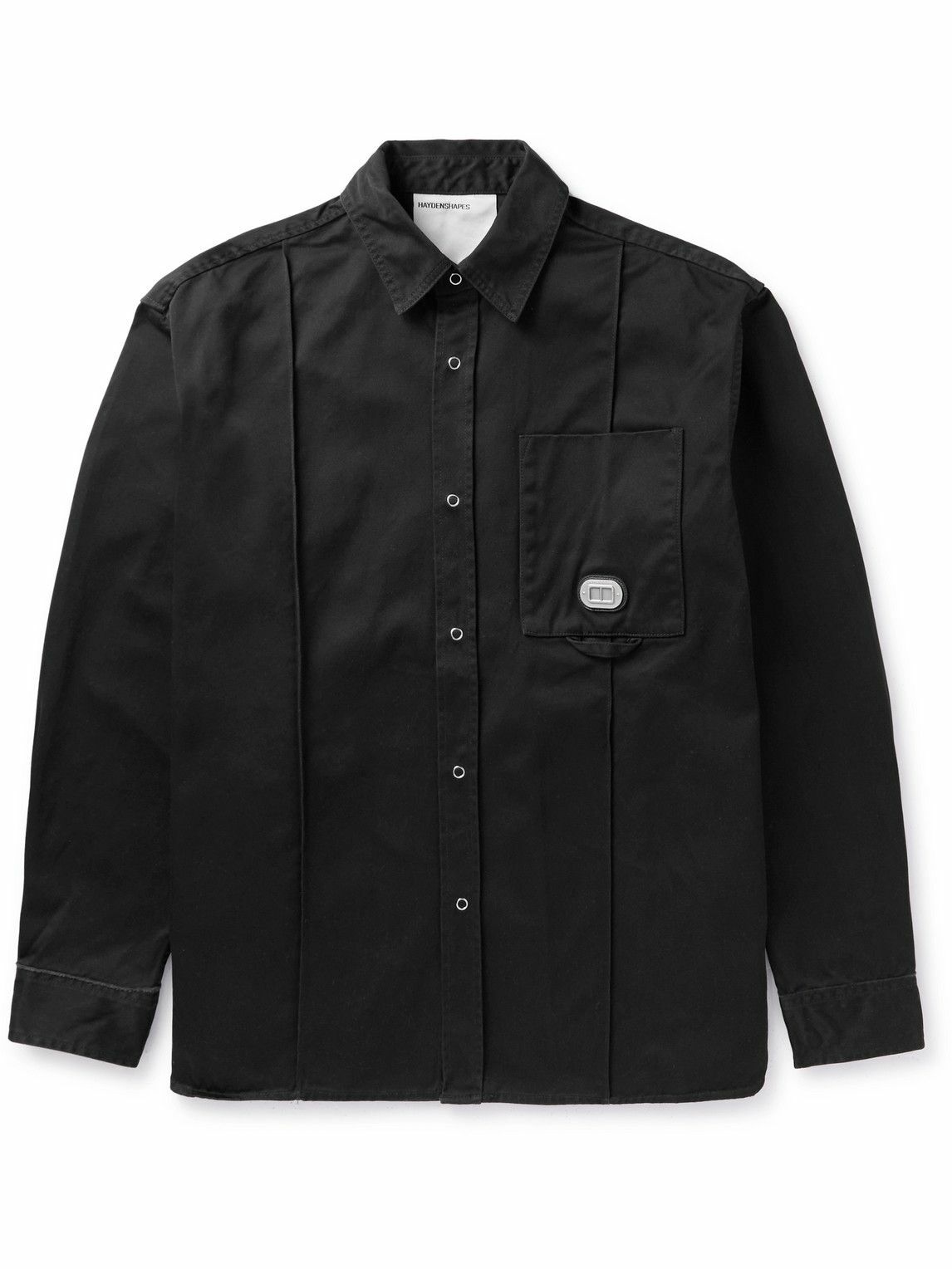 HAYDENSHAPES - Concave Logo-Embellished Cotton-Twill Shirt - Black ...