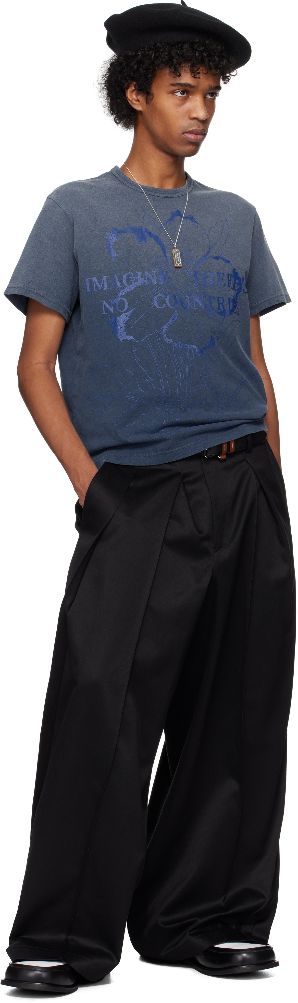Khoki Navy Vintage-Effect T-shirt KHOKI