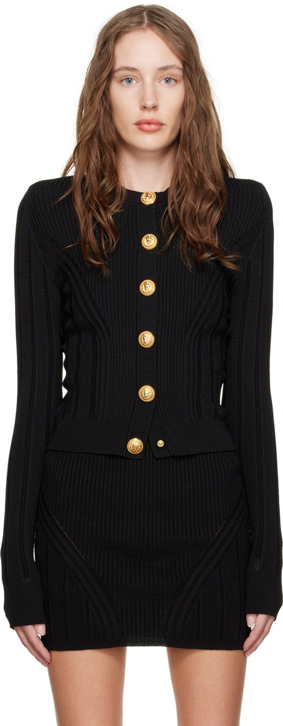 Balmain Black Button Cardigan Balmain
