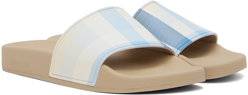 Burberry Blue Check Slides Burberry