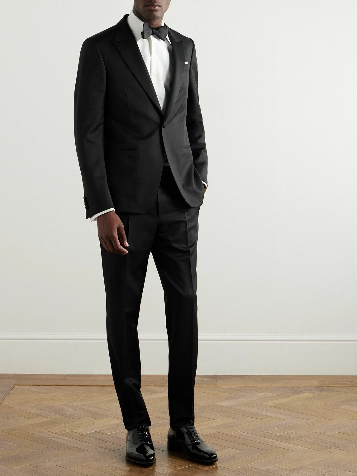 Zegna - Slim-Fit Satin-Trimmed Wool and Mohair-Blend Tuxedo - Black Zegna