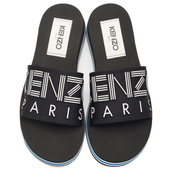 Kenzo Black Papaya Flat Sandals Kenzo