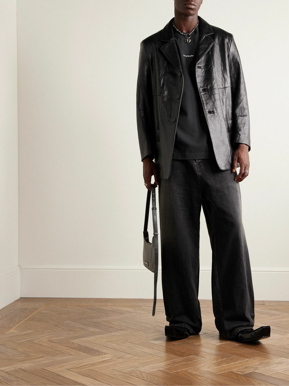 Acne Studios - Extorr Logo-Print Cotton-Jersey T-Shirt - Black Acne Studios