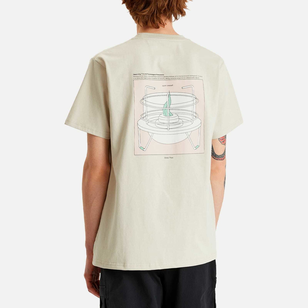 Snow Peak Men's Warm Oneself T-Shirt in Light Beige Snow Peak