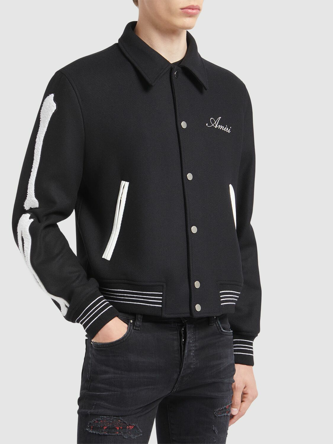 AMIRI Bones Varsity Wool Jacket Amiri