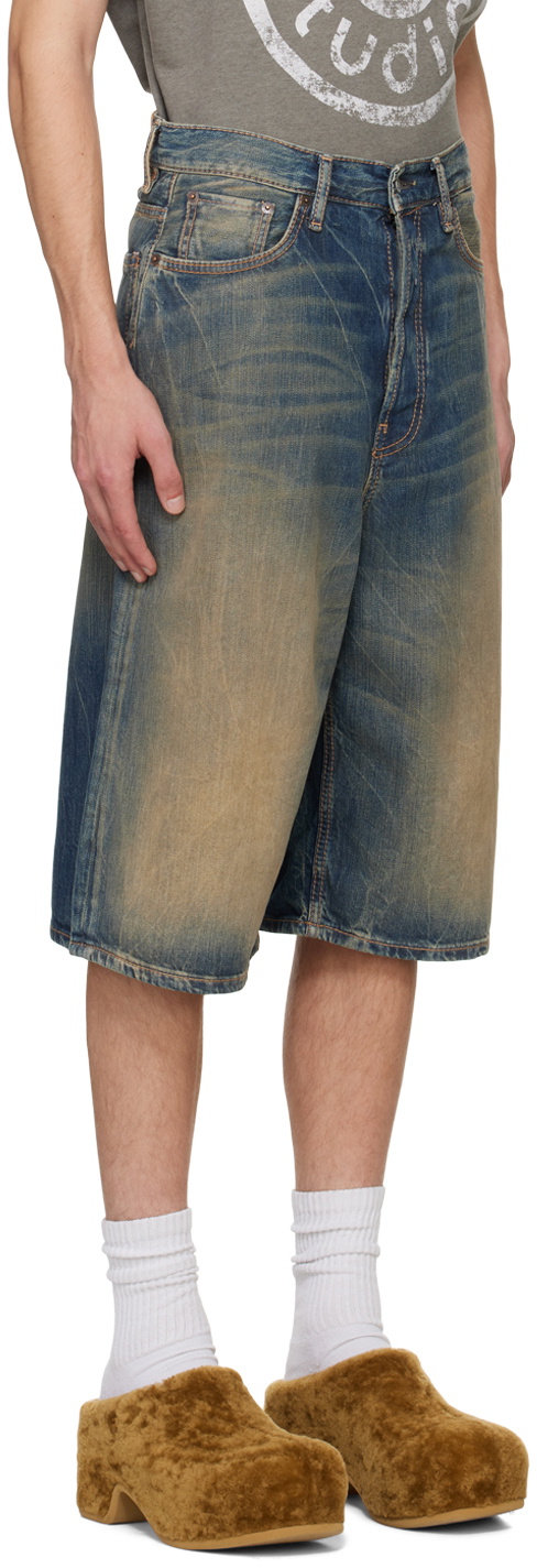 Acne Studios Blue Loose Fit Denim Shorts Acne Studios