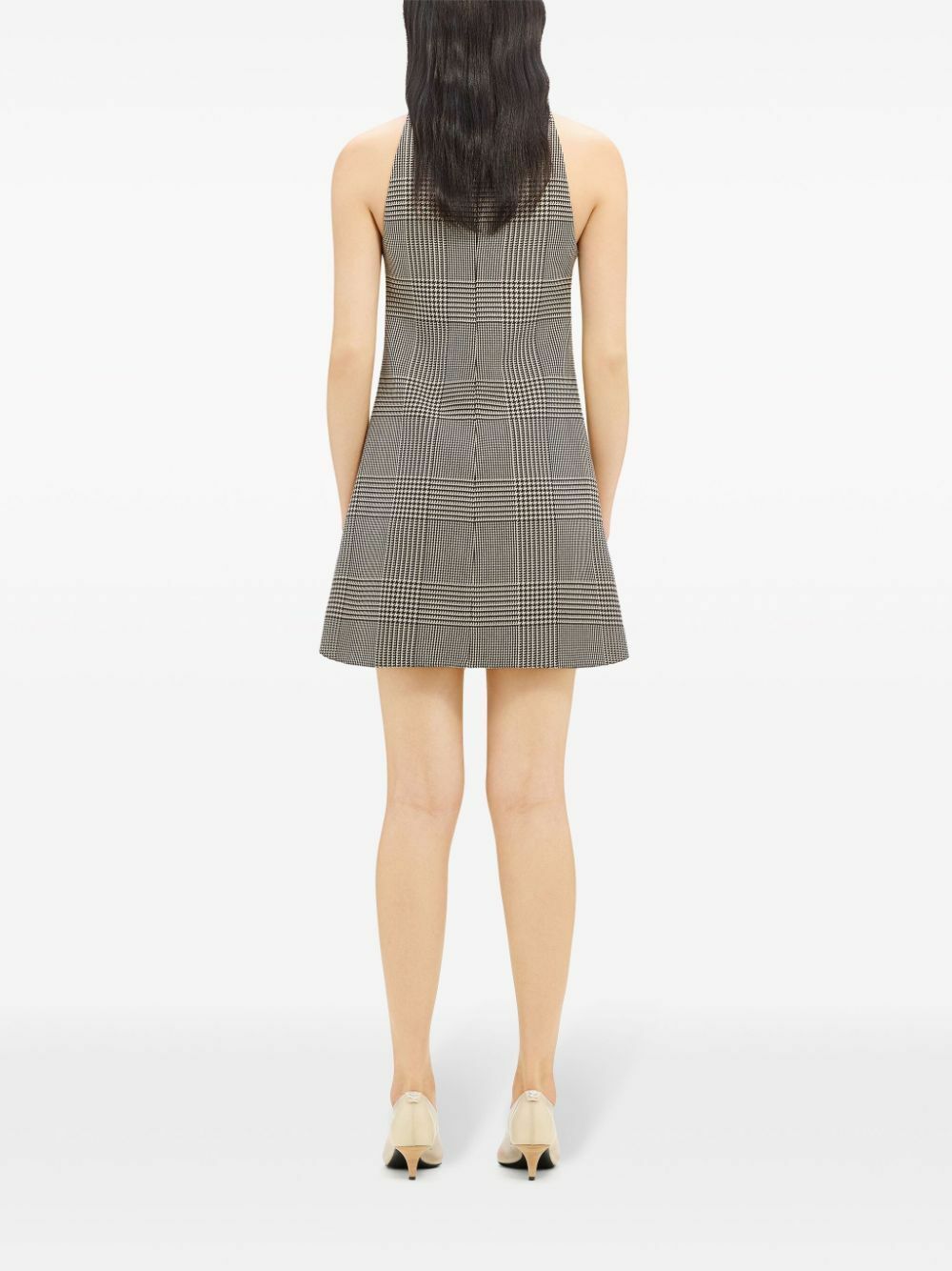 Courrèges Neutral Houndstooth-Pattern Mini Dress Courreges