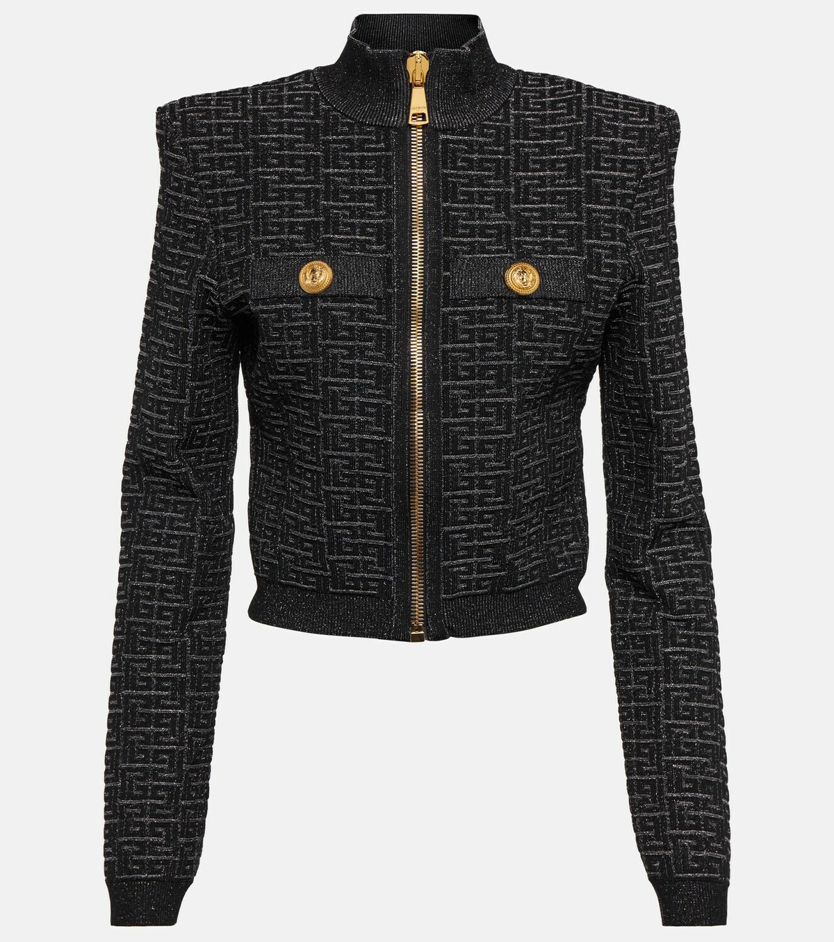 Balmain - Monogram jacquard zip-up cardigan Balmain