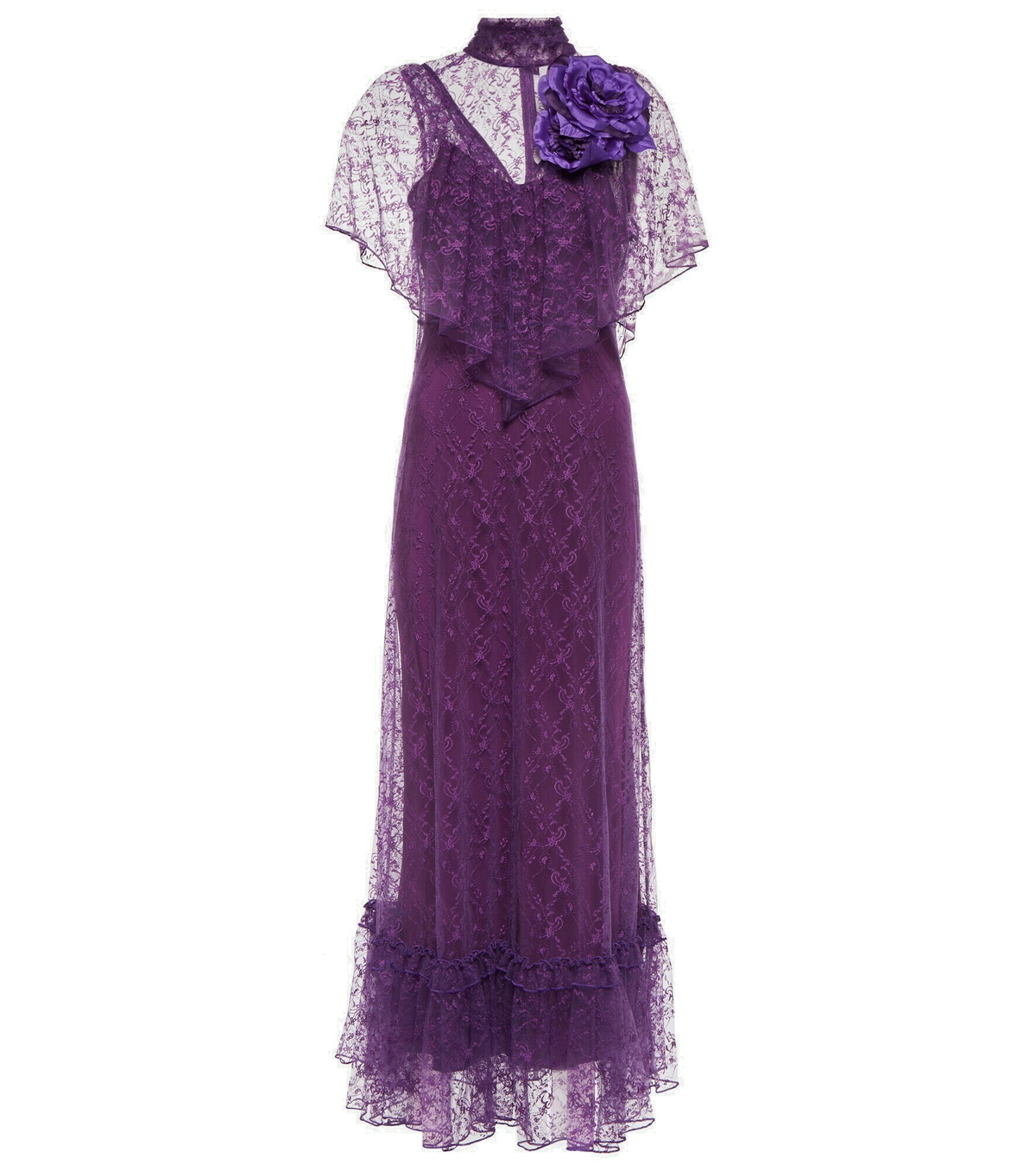 Rodarte - Appliquéd lace midi dress Rodarte