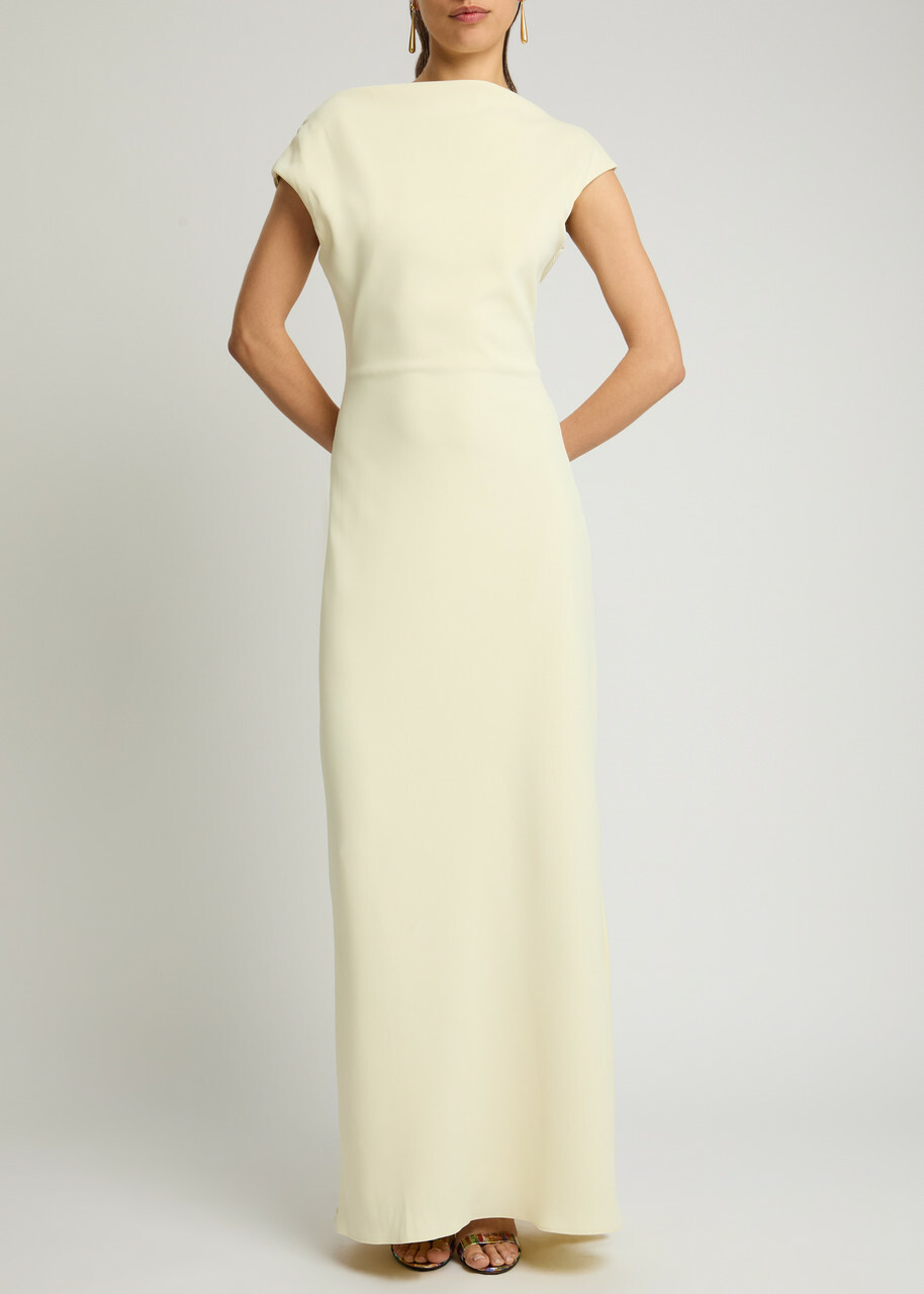 Odd Muse Drape Back Twill Maxi Dress Yellow Odd Muse