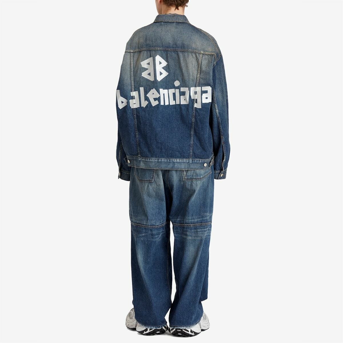 Balenciaga Men's Denim Oversized Jacket in Whisker Balenciaga
