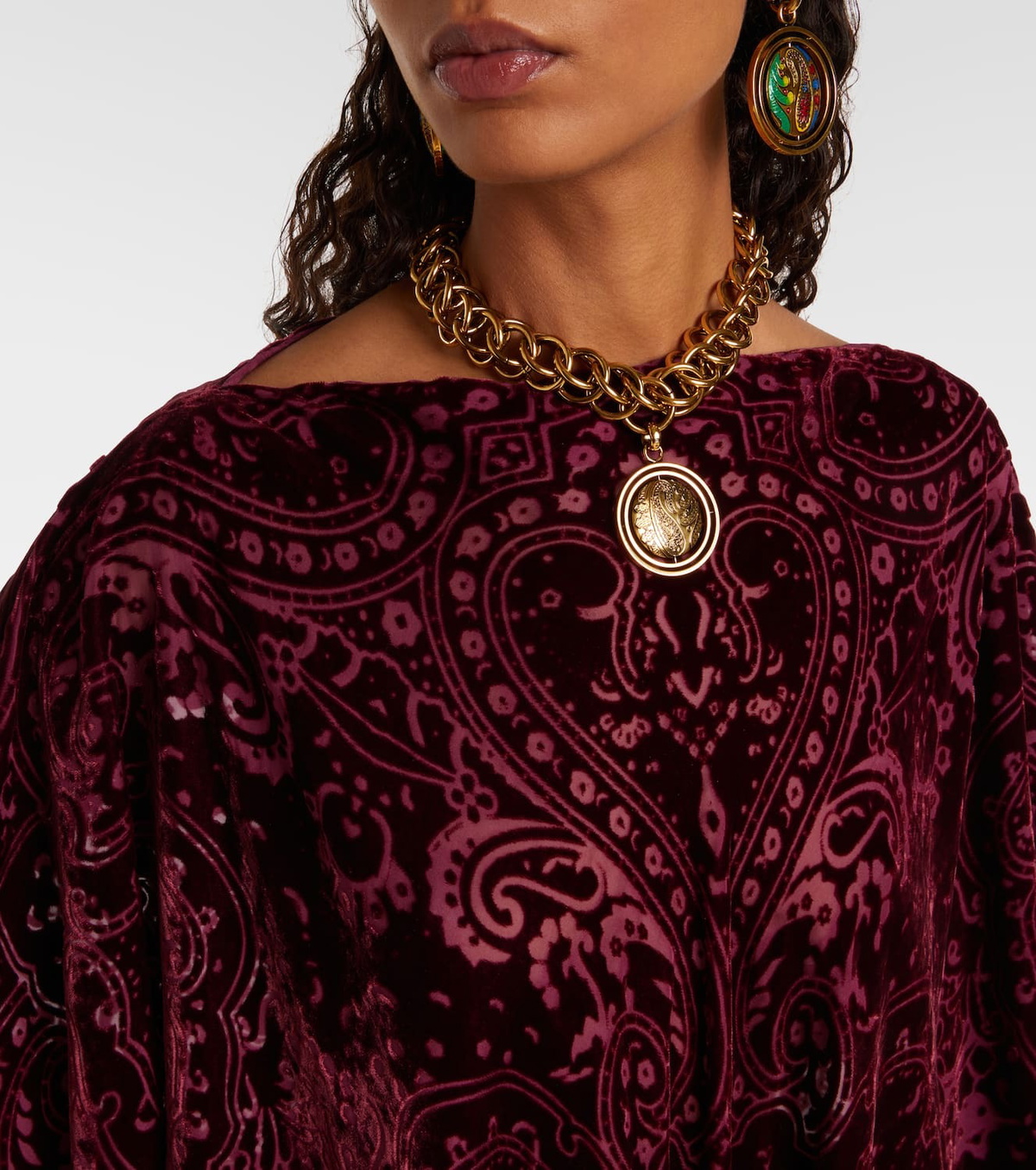 Etro Paisley silk-blend velvet poncho Etro