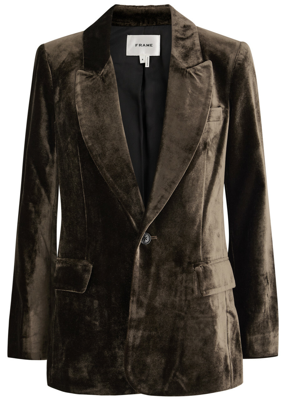 Frame Velvet Blazer Dark Brown Frame Denim