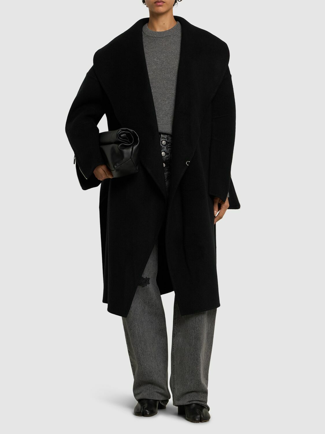 HELMUT LANG Wool Long Coat Helmut Lang