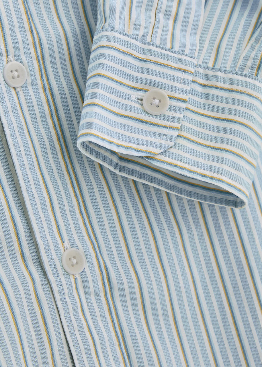 Wax London Shelly Oxford-striped Cotton Shirt Blue Wax London