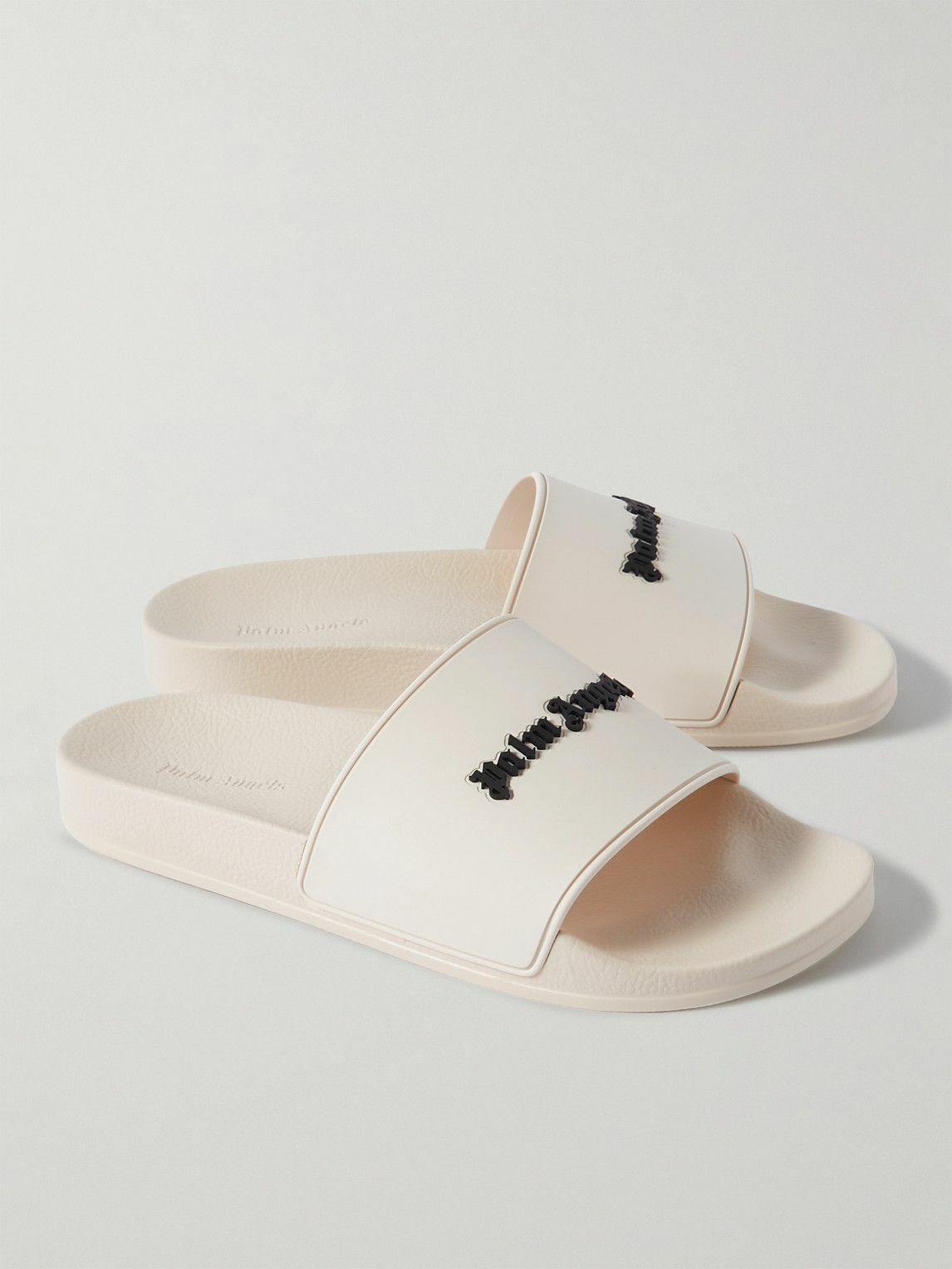 Palm Angels - Logo-Embossed Rubber Slides - White Palm Angels