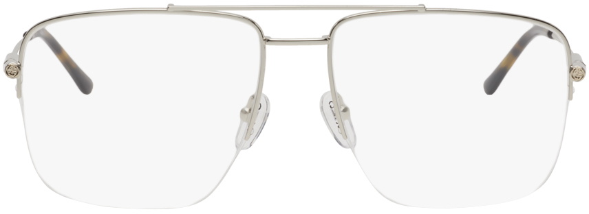 Gucci Silver Aviator Glasses Gucci