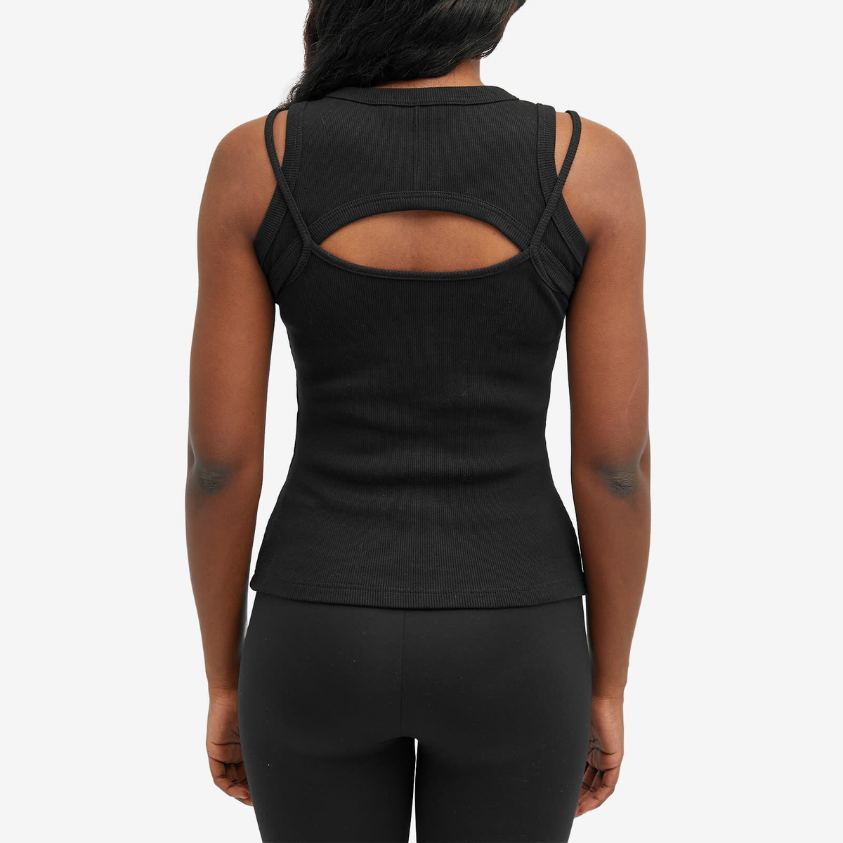 Off-White Women's Off Stamp Rib Row Top in Black Off-White